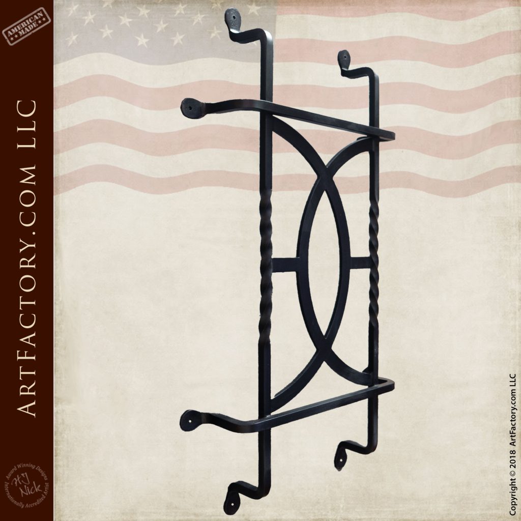 Double C Twist Grill: Custom Iron Speakeasy Portal Door Grille