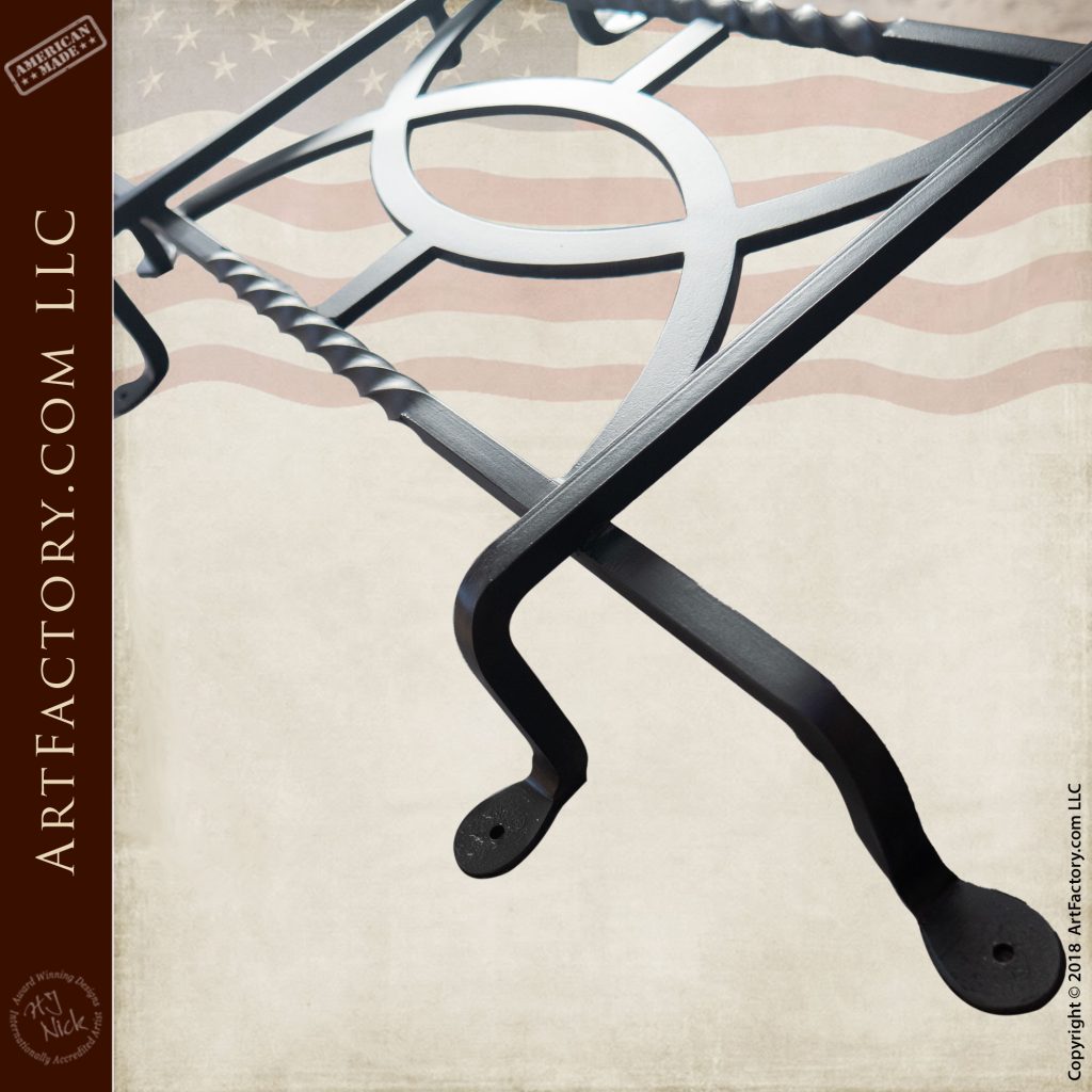 Double C Twist Grill: Custom Iron Speakeasy Portal Door Grille