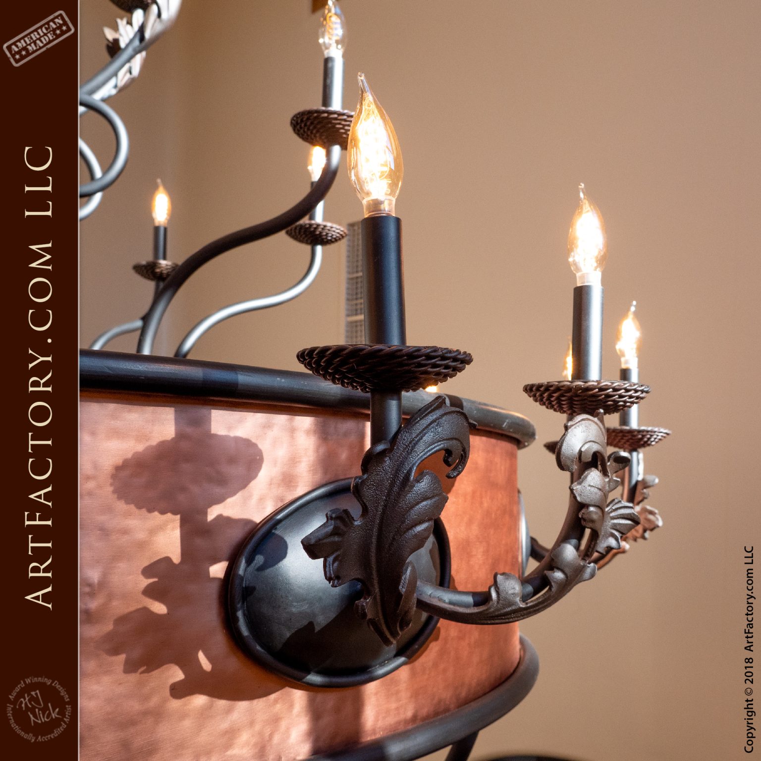 Fine Art Copper Chandelier: Handmade By Master Blacksmiths