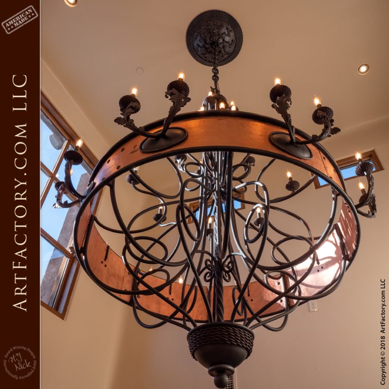 Fine Art Copper Chandelier: Handmade By Master Blacksmiths