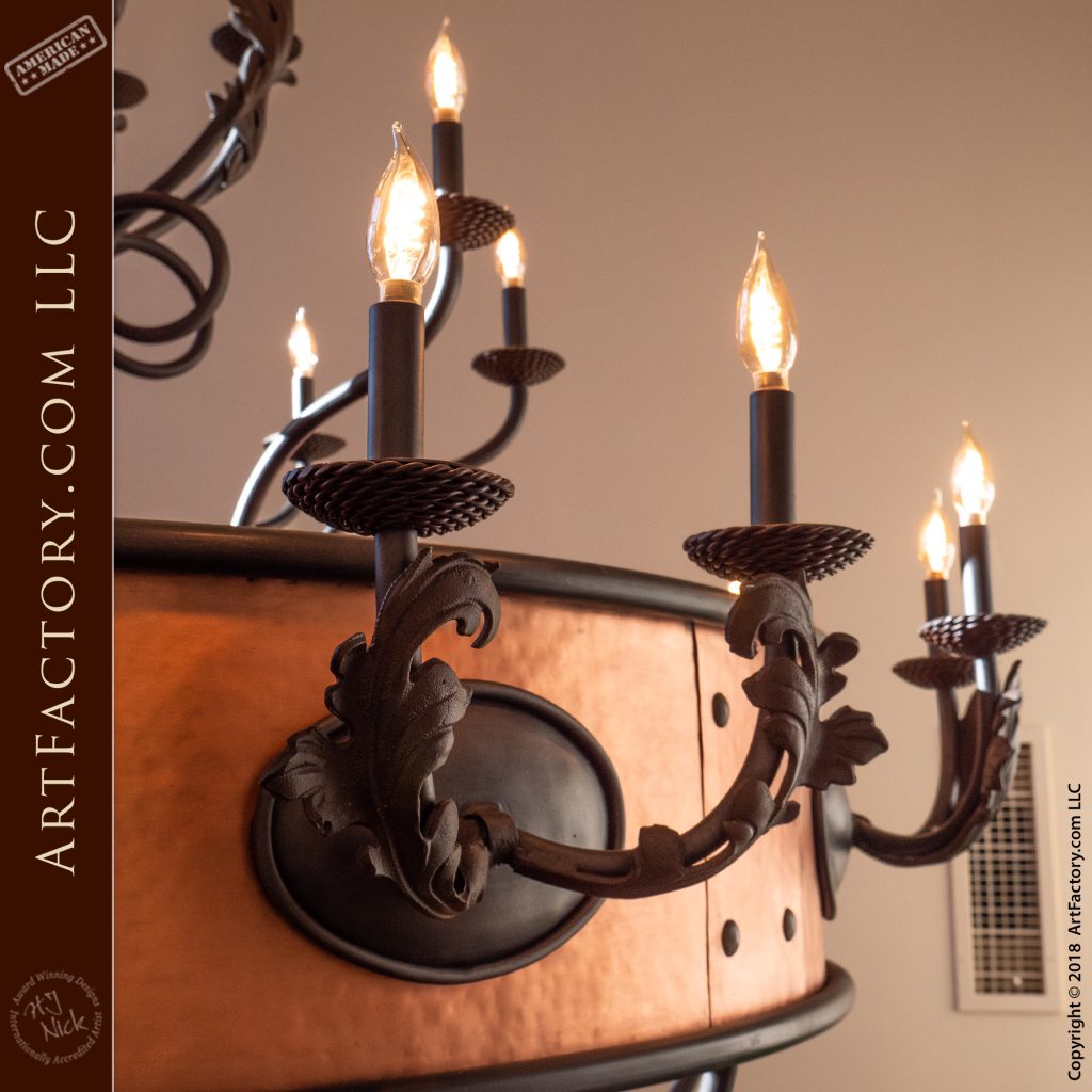Fine Art Copper Chandelier: Handmade By Master Blacksmiths