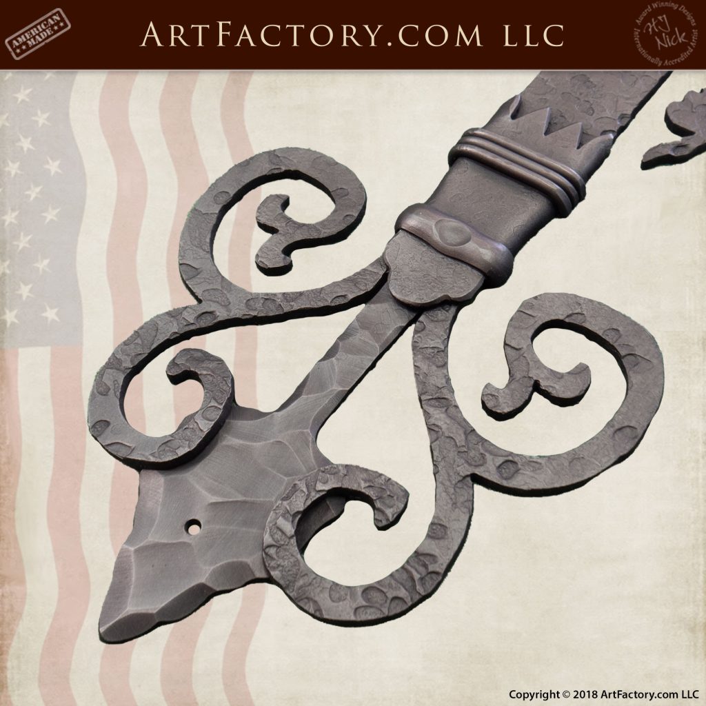 Custom Ornamental Iron Strap: Medieval Inspired Decorative Hinge
