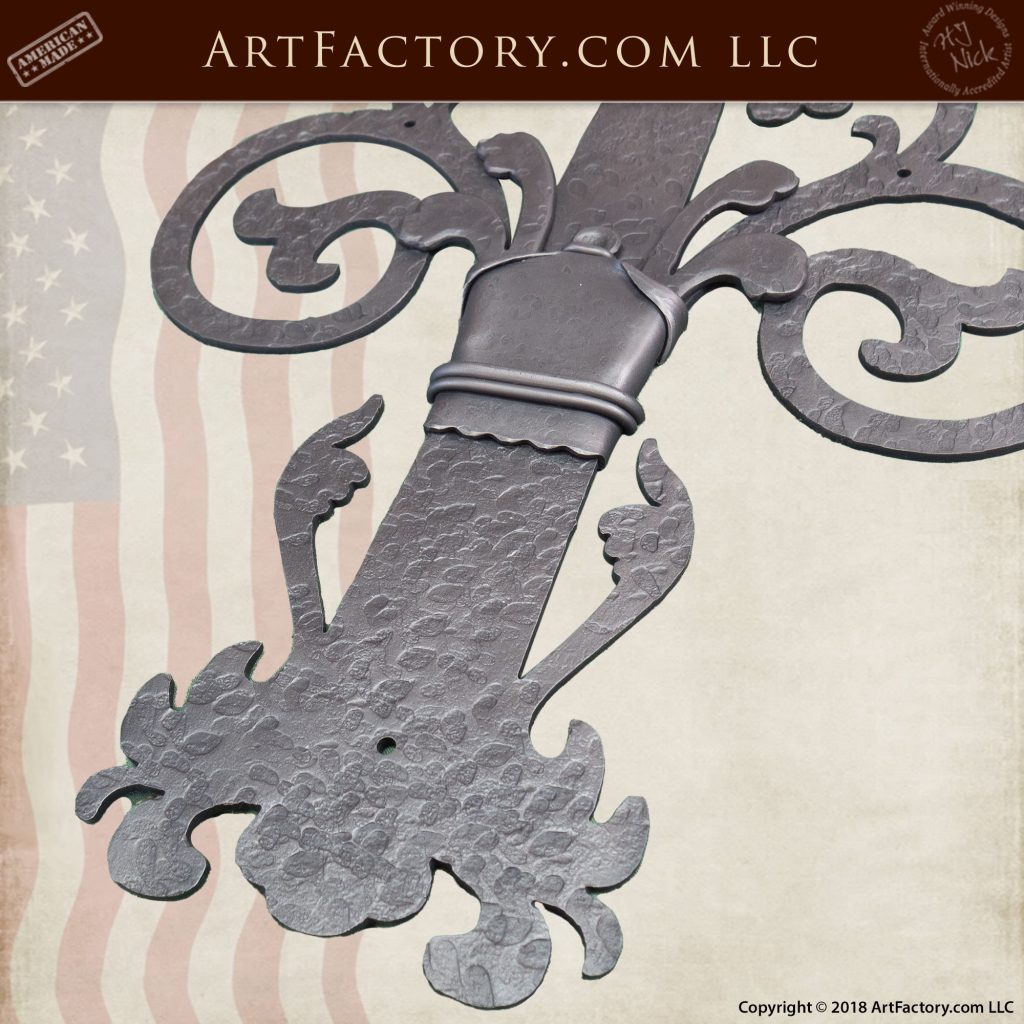 Custom Ornamental Iron Strap: Medieval Inspired Decorative Hinge