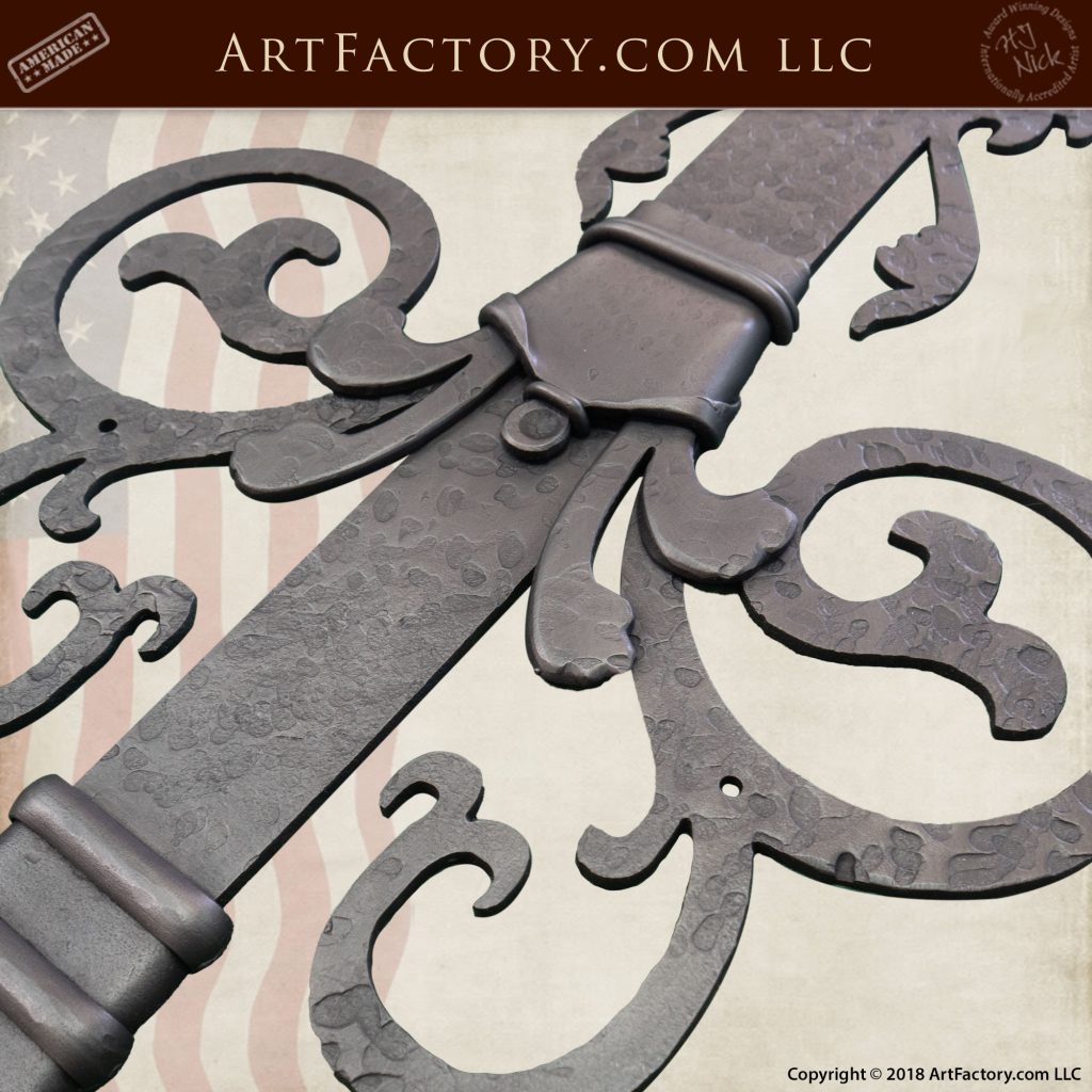 Custom Ornamental Iron Strap: Medieval Inspired Decorative Hinge