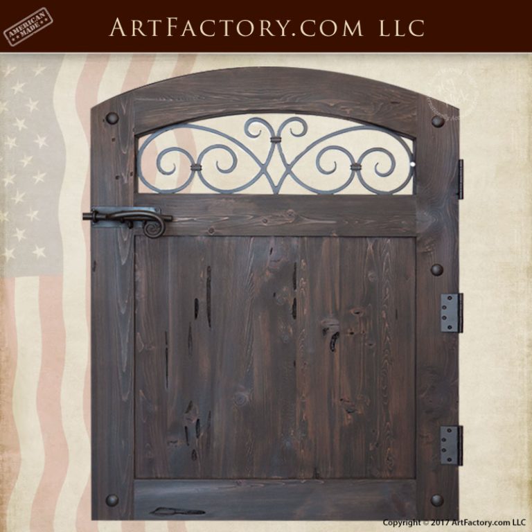 Solid Wood Gates: With Hand Forged Wrought Iron Hardware