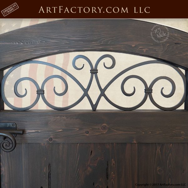 Custom Wooden Garden Gate: Blacksmith Hand Forged Ironwork