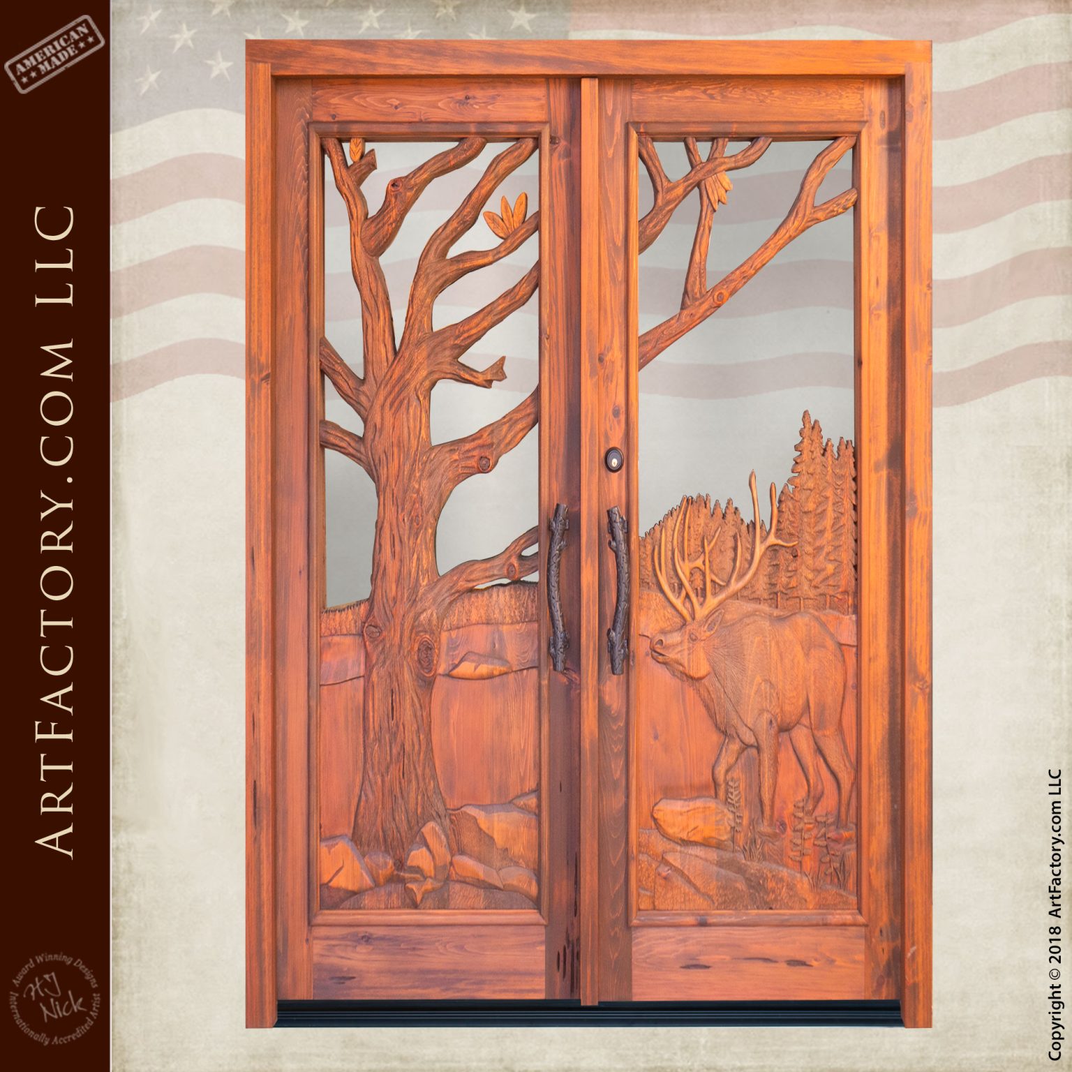 Log Cabin Doors: Solid Wood With Hand Forged Hardware