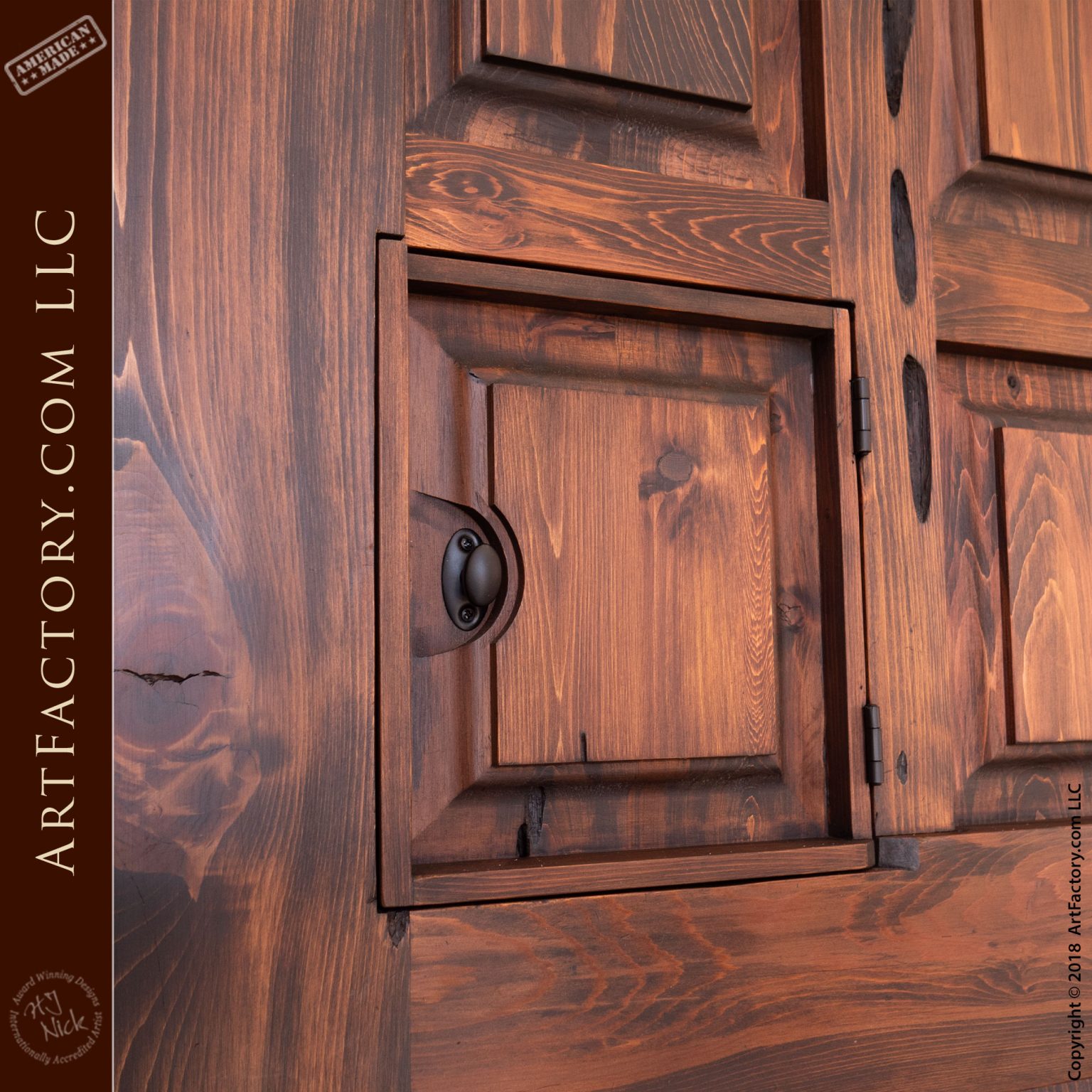 Symmetrical Panel Double Doors: Custom Wood Grand Entrance