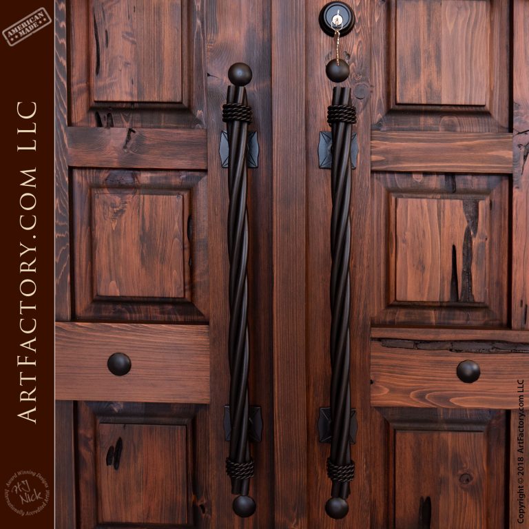 Symmetrical Panel Double Doors: Custom Wood Grand Entrance