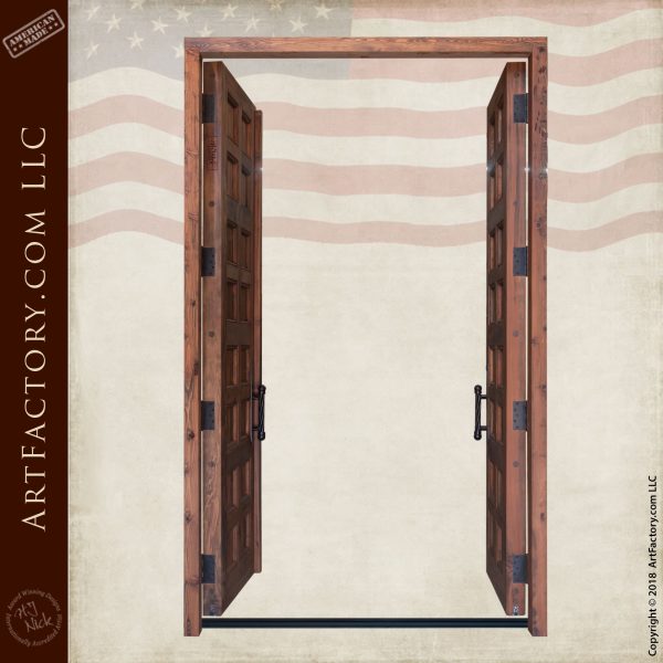 Double 16 Panel Doors: Handmade Solid Wood Custom Entrance