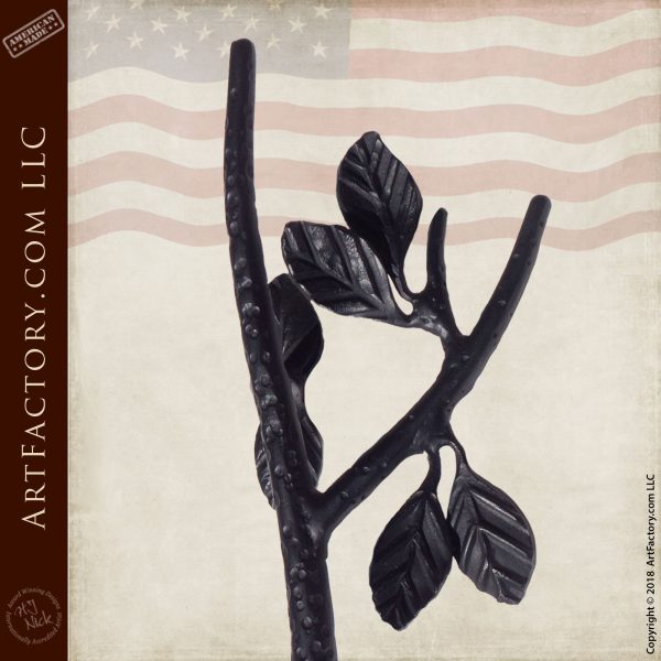 Custom Apple Branch Pulls: Hand Forged Iron Appliance Handles