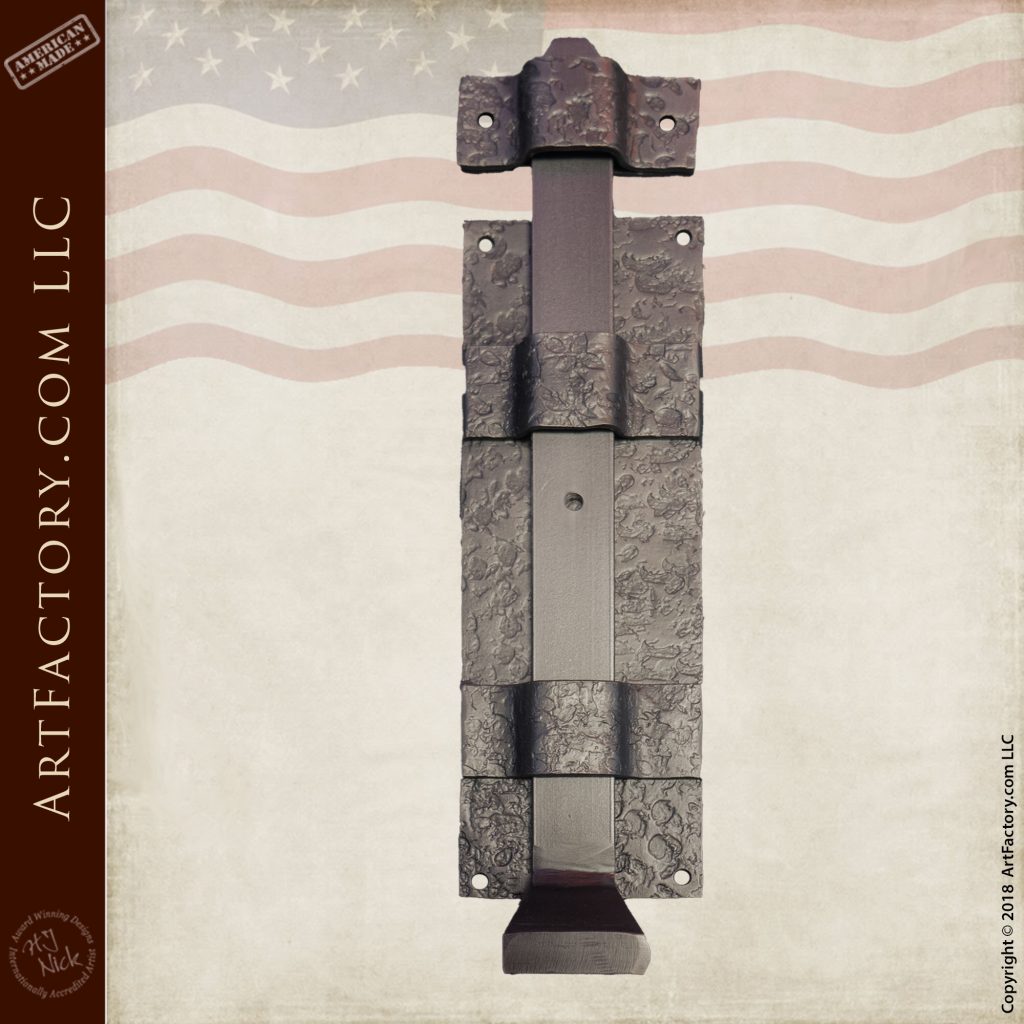 Textured Spear Door Pulls: Custom Hand Hammered Backplates