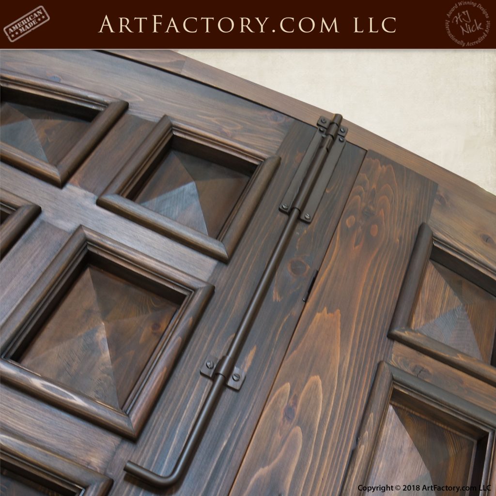 Custom Pyramid Panel Entrance: Solid Wood Double Doors