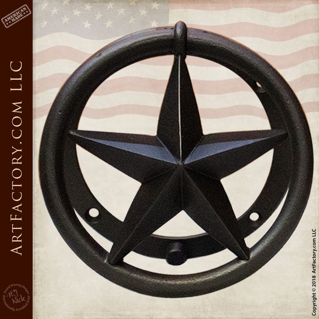 Custom Star Door Knocker: Genuine Blacksmith Hand Forged Iron