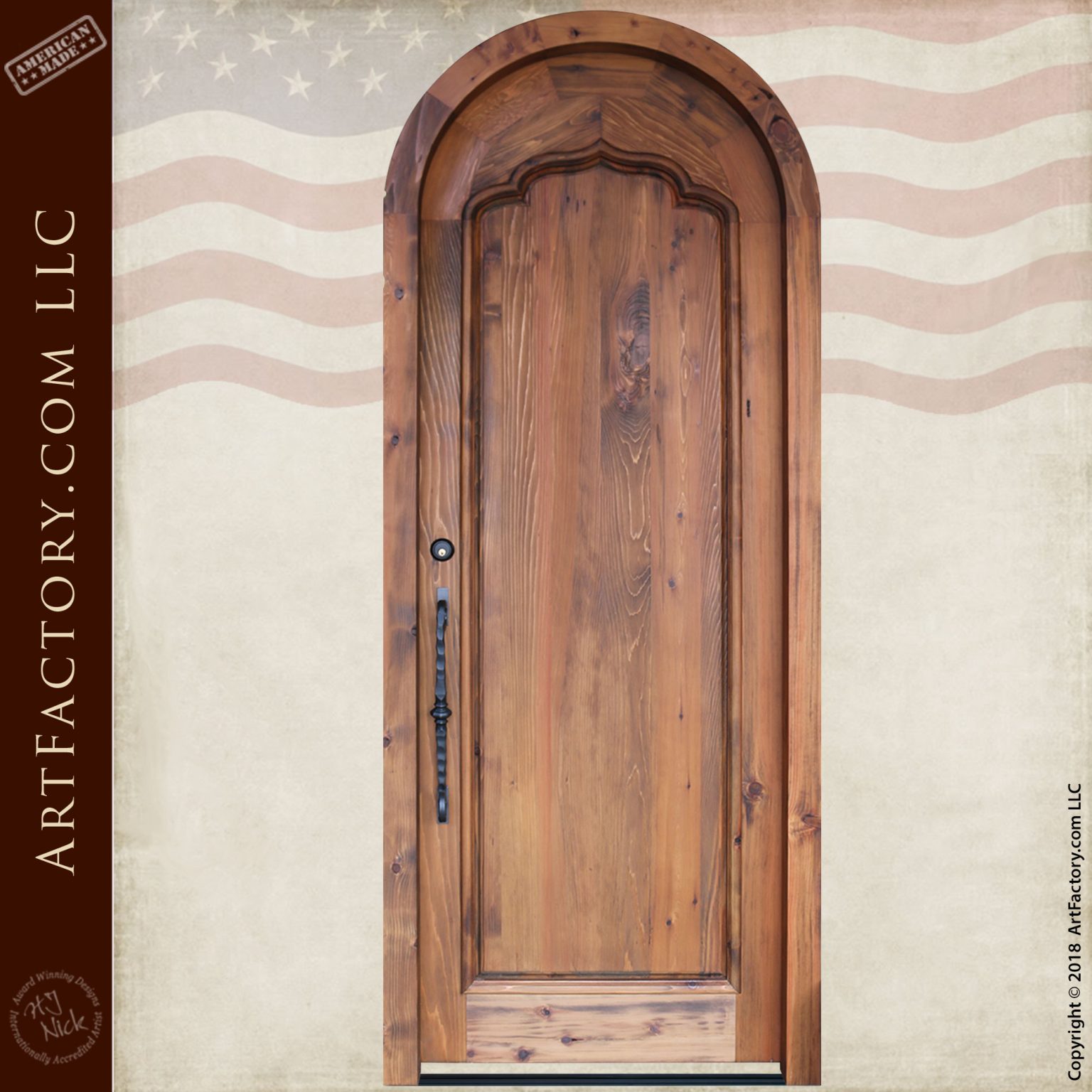 Decorative Glass Front Door: Custom Solid Wood Entrance