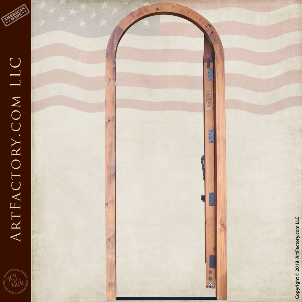 Inverted Panel Arched Door: Wood With Custom Art Deco Moulding