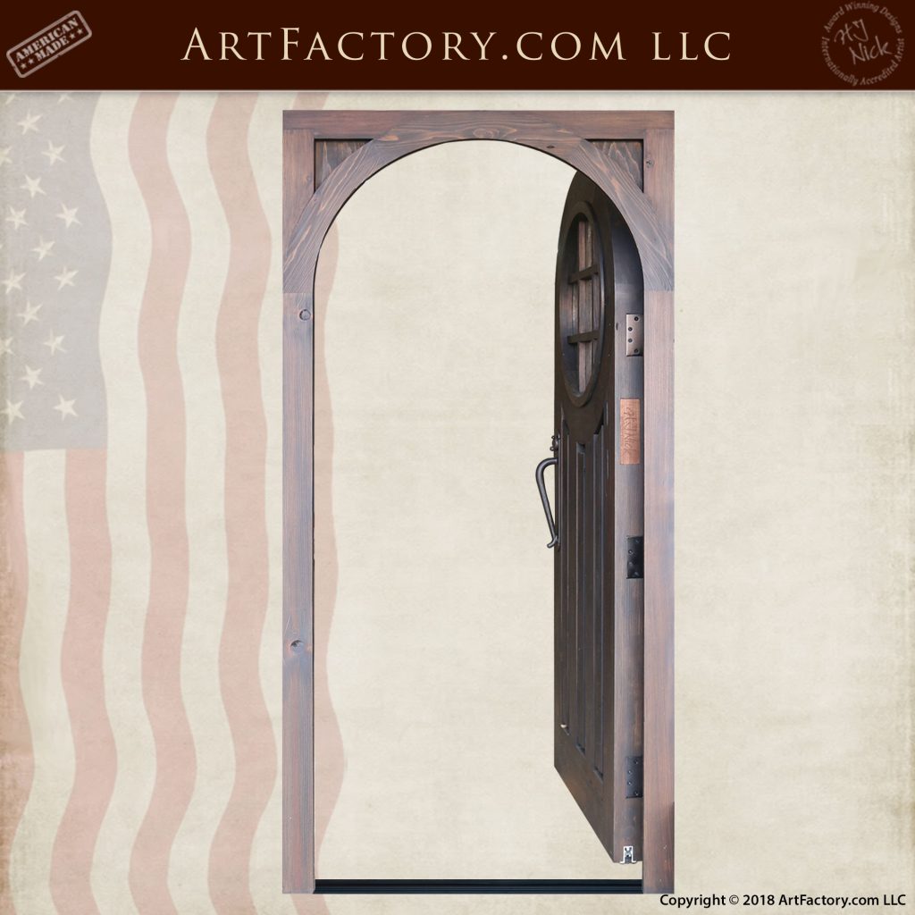 Custom Round Window Door: Arched Door In Flat Wooden Jamb