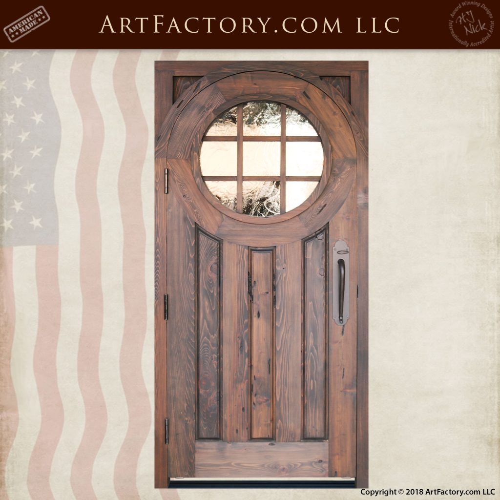 Custom Round Window Door: Arched Door In Flat Wooden Jamb