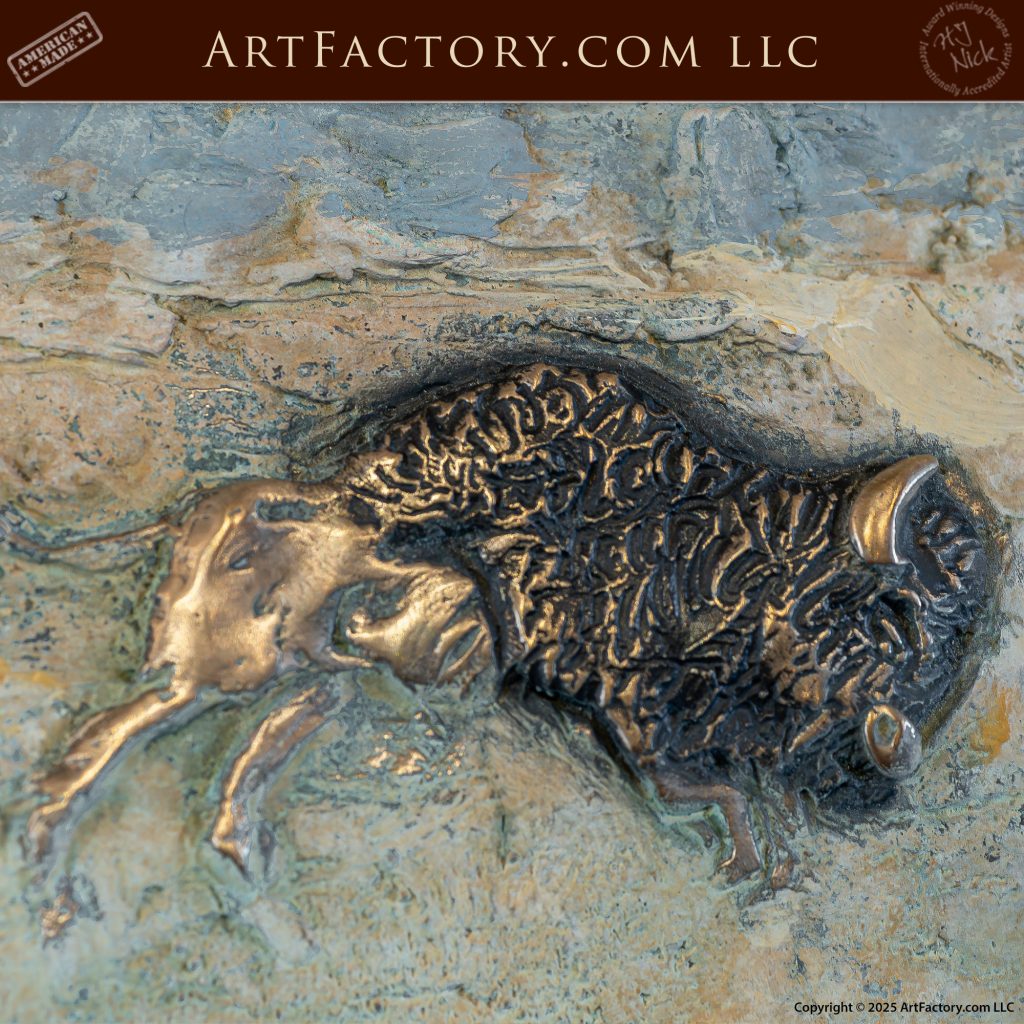 Eye to Eye Bronze Bison Sculpture by Lorenzo & Laran Ghiglieri