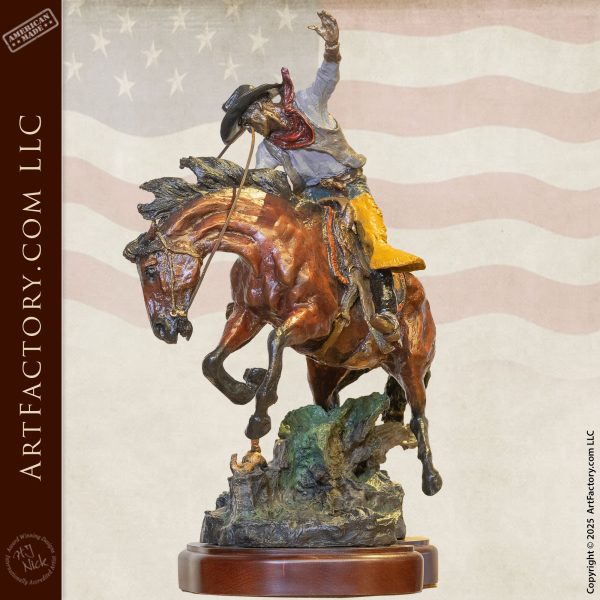 Backlash Western Bronze Sculpture by Lorenzo & Laran Ghiglieri