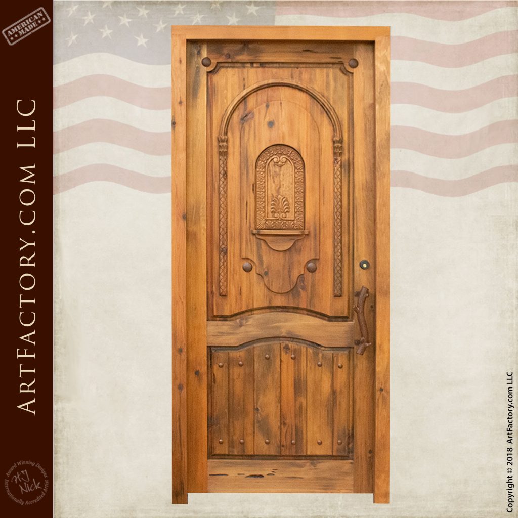 Hand Carved Wood Doors: Detailed High Relief Carvings