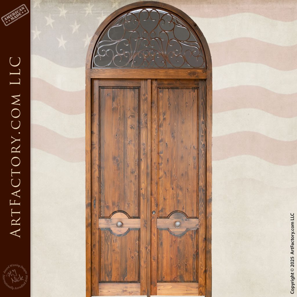 Custom Wooden Castle Door: With Medieval Wrought Iron Hardware