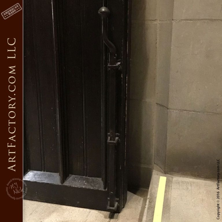 Vertical Door Slide Bolt - Custom Iron Door Hardware