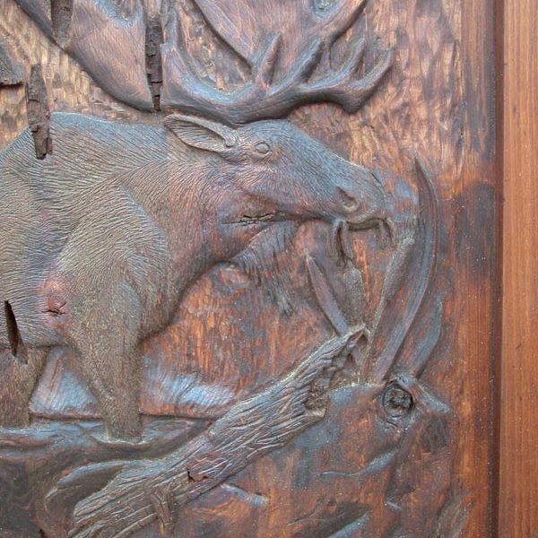 Carved Wood Doors - Moose Carving Custom Wood Doors Entry