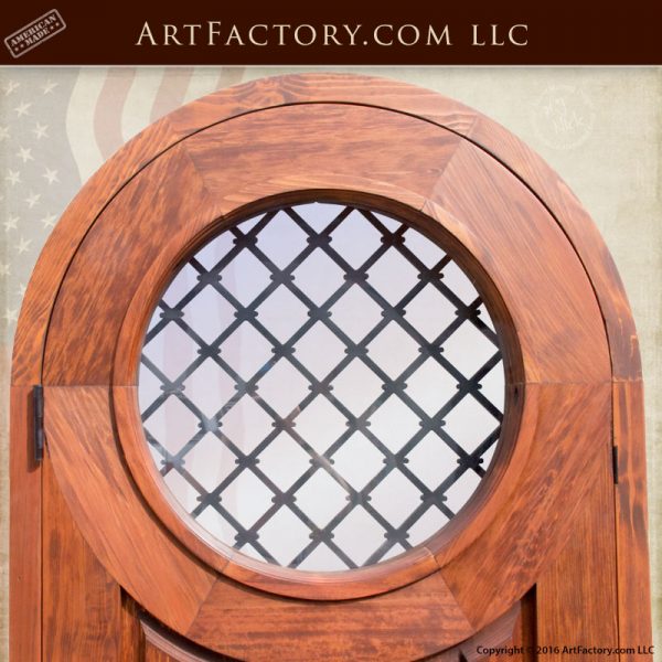 Custom Wooden Door Castle Door, Circular Window Grill - Scottsdale Art ...