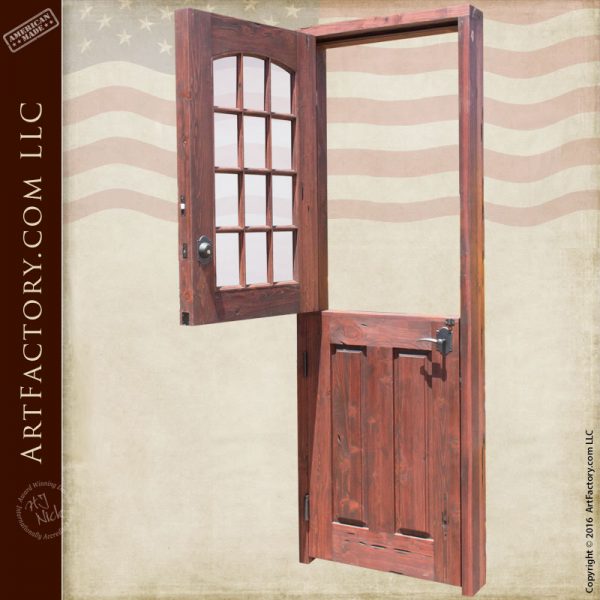 Custom Colonial Style Dutch Door - Solid Wood and 12 Pane Glass