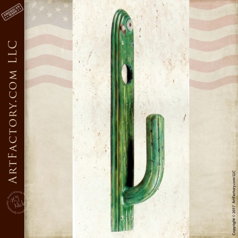 Iron Saguaro Cactus Door Handle - Desert Themed Hardware